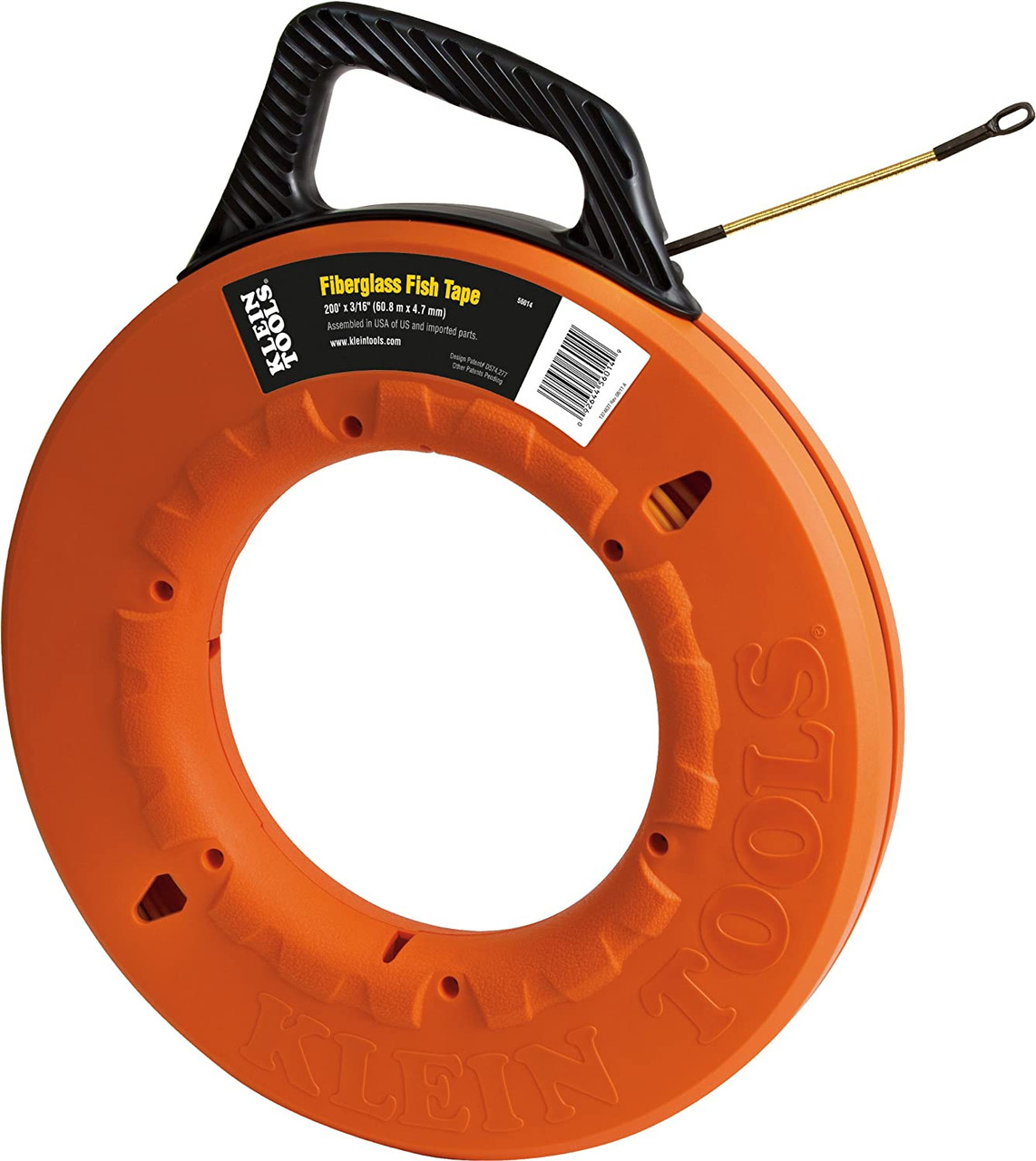 Klein Tools 56014 Fiberglass Fish Tape with Spiral Leader 200 Foot